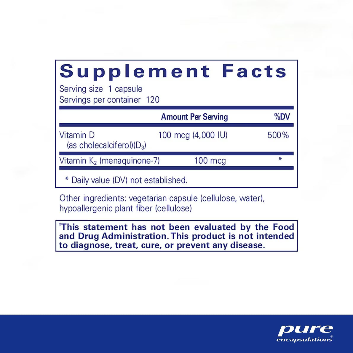 Pure Encapsulation Vitamin D3 & K2 – All Choice Medical Care