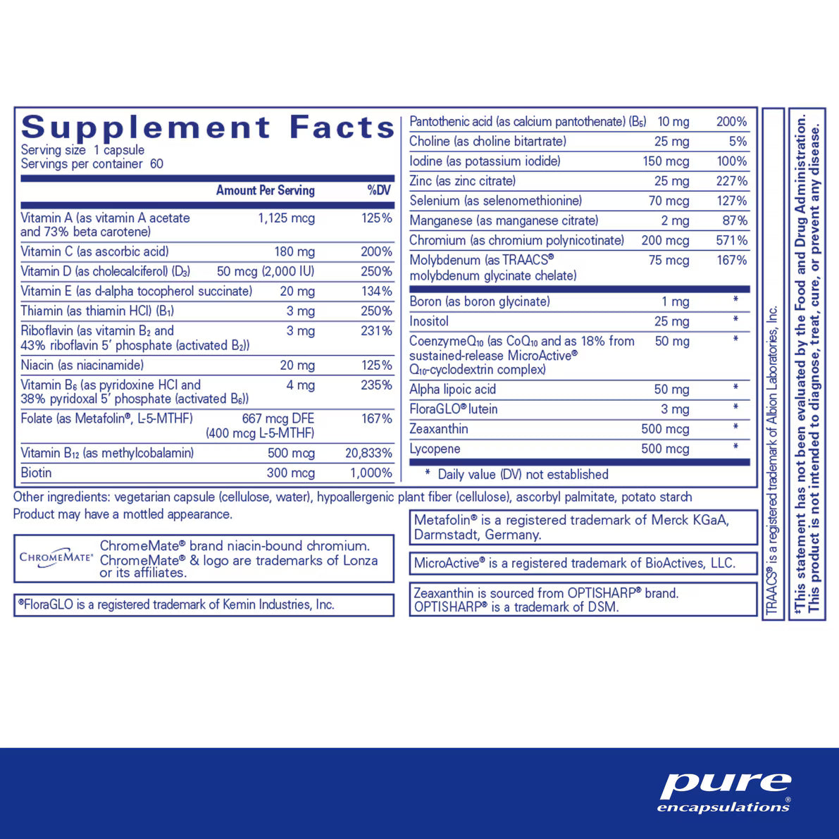 Pure Encapsulations O.N.E. Multivitamin – All Choice Supplements